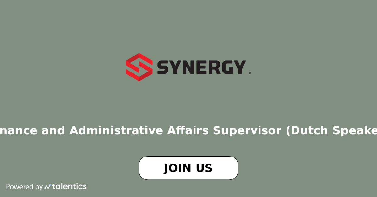 Synergy | Finance and Administrative Affairs Supervisor (Dutch Speaker)